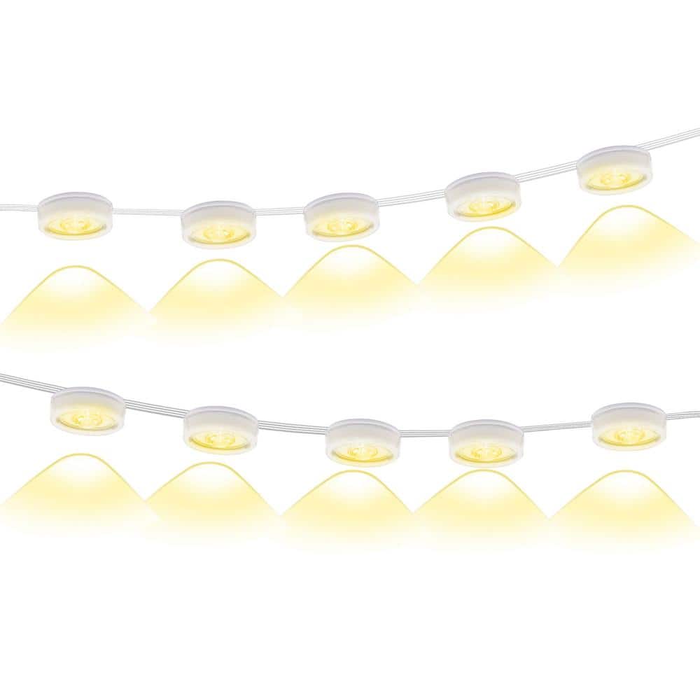 Bieuoram 36-Light 50 ft. Indoor/Outdoor Plug-in Integrated LED 2700K ...