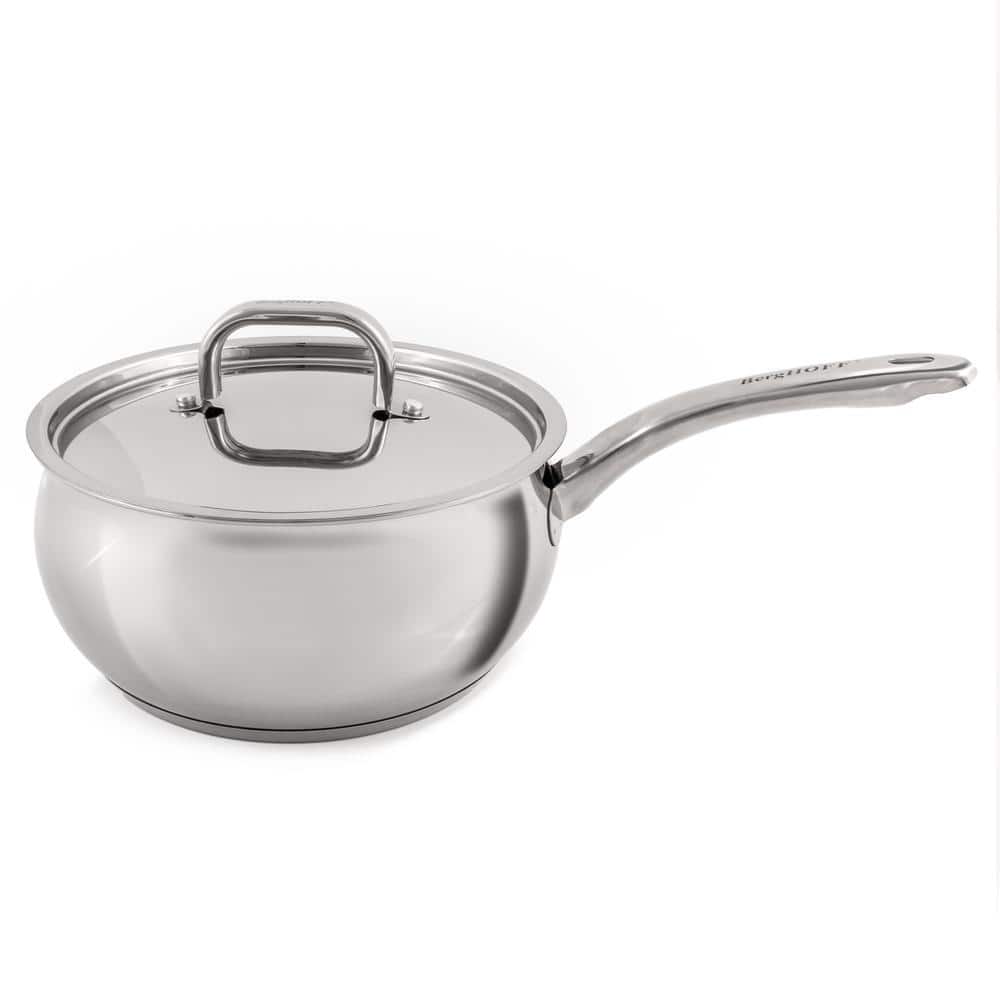 BergHOFF Belly Shape 3.2 Qt. 18/10-Stainless Steel Saucepan with SS Lid ...