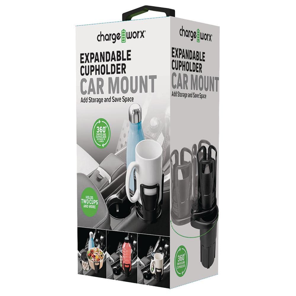 CHARGEWORX Expandable Cupholder CHA-CX9716BK - The Home Depot