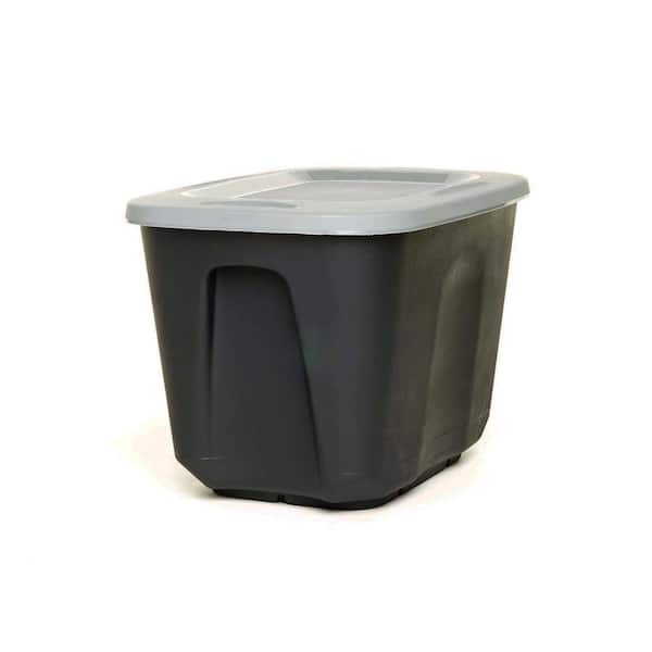 HOMZ EcoStorage 10 Gal. Storage Container in Black with Grey Lid (Set ...