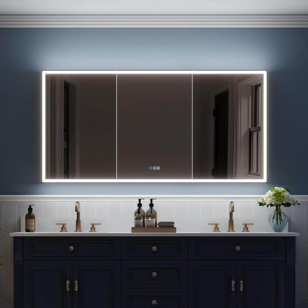 ANGELES HOME 60.01 in. W x 30 in. H Rectangular Black Aluminum Recessed ...
