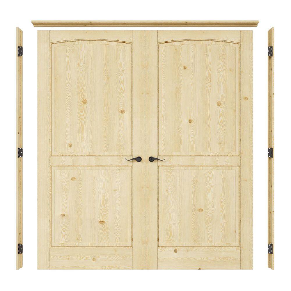ARK DESIGN 72 in. x 80 in. 2-Panel Universal Solid Core Unfinished Pine ...