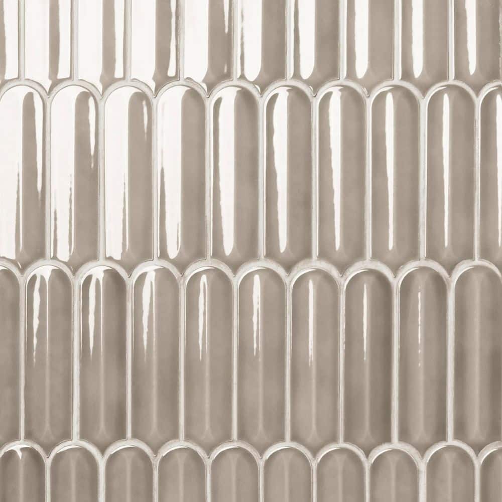 Ivy Hill Tile Medley Feather Warm Gray 11.41 in. x 12.87 in. Glossy ...