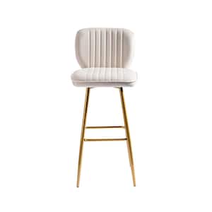 40.55 in. H Metal Green Bar Stools with Low Back and Footrest LJ429AC ...