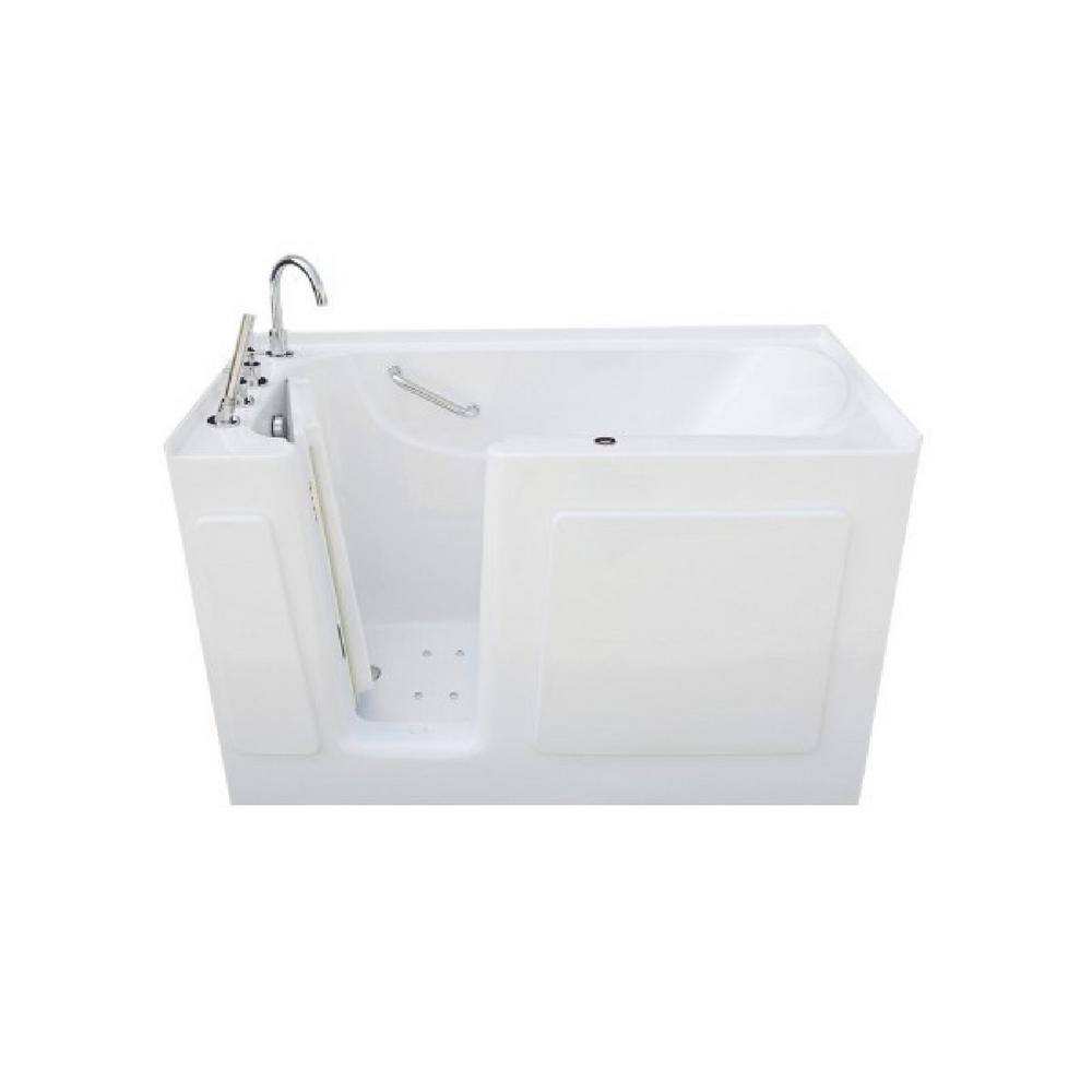 Pinnacle 4.5 ft. Left Drain Walk-In Air Bath Tub in White LPI5430-A-LD ...