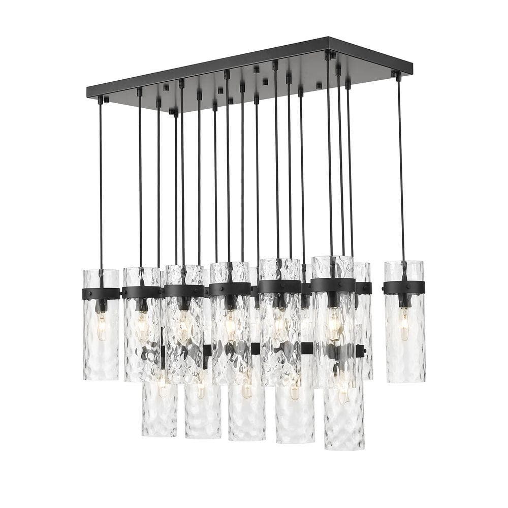Fontaine 17 Light Matte Black Linear Chandelier for Indoor Use with No ...