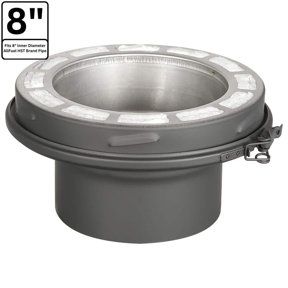ALLFUEL HST 8 in. x 3 in. Single to Double Wall Chimney Pipe Adaptor BL ...