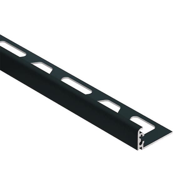 Schluter Jolly Matte Black Textured Color-Coated Aluminum. 5 in. x 98.5 ...