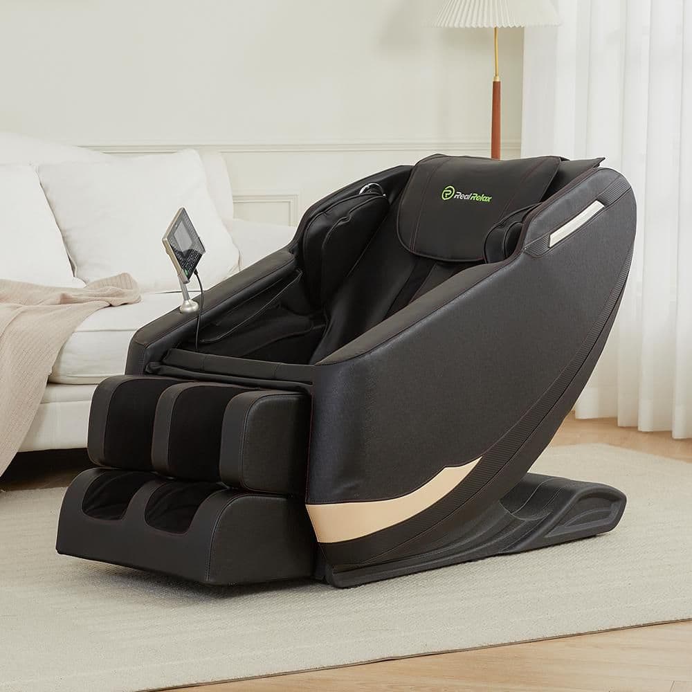 Jinseed Favor-BS05 Black color heated Full Body Massage Chair with faux ...