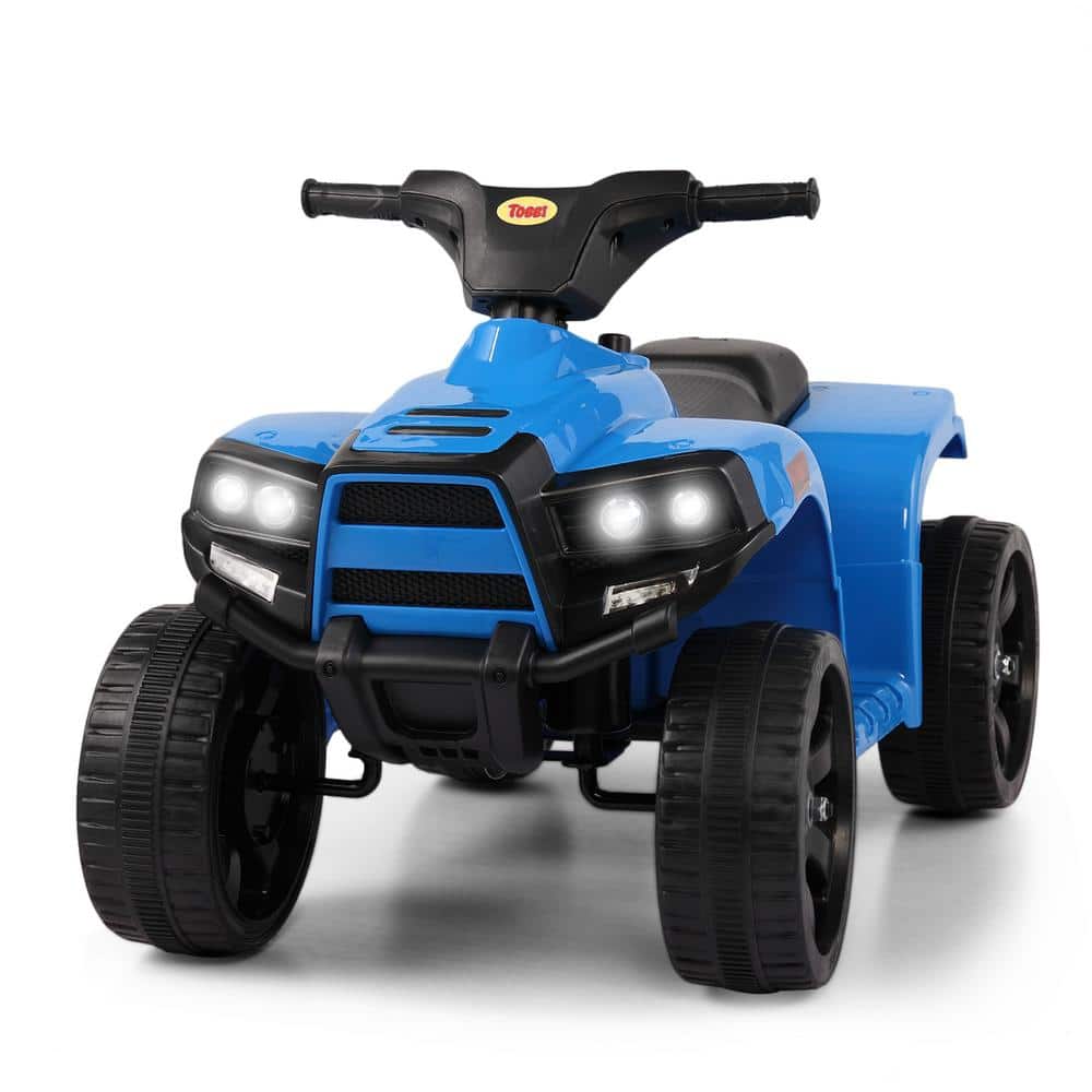 TOBBI 6-Volt Kids Ride on ATV Car 4 Wheelers Electric Quad with Horn and LED Lights, Blue ...