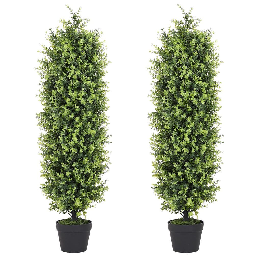 Zeus & Ruta 2-Piece Topiary Tree Artificial 4' Potted Cedar Trees ...