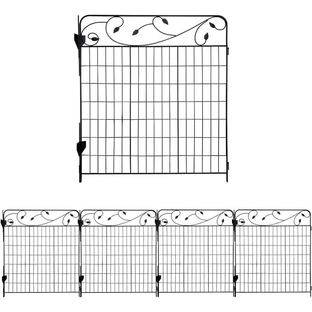 Ashman Online 44 in. x 3 ft. Movable Garden Fence Metal Steel Wire Gate ...
