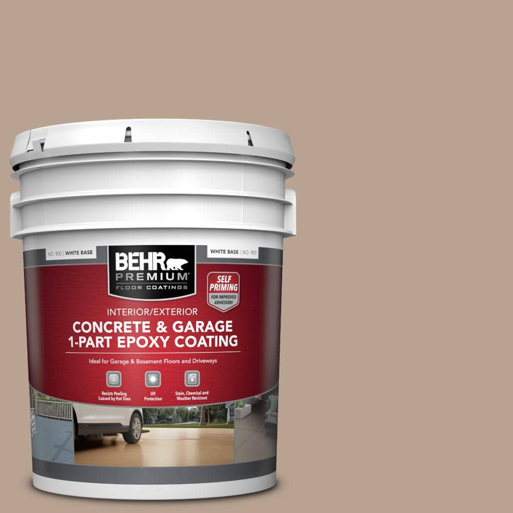 BEHR PREMIUM 5 gal. #N190-4 Rugged Tan Self-Priming 1-Part Epoxy Satin ...