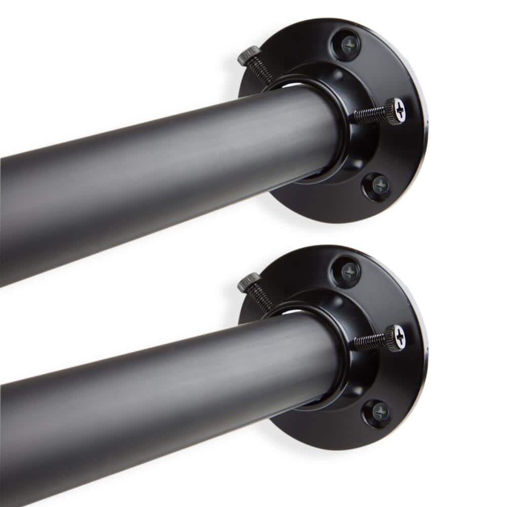 Rod Desyne 48 in. - 84 in. Single Curtain Rod in Black 1943-DP100-482 ...