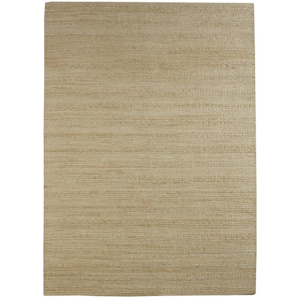 Bleach/Ivory 7 ft. 9 in. x 9 ft. 9 in. Area Rug Transitional Braided ...