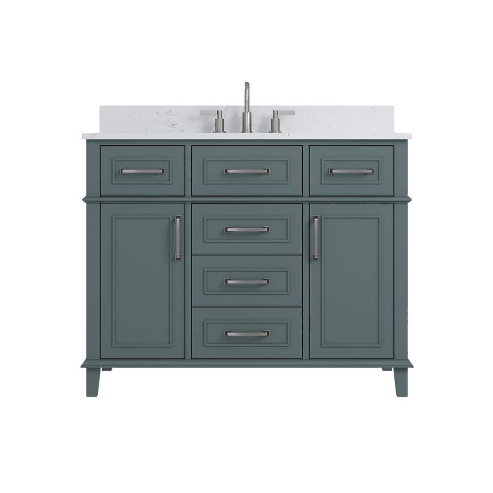 DELUXE DL LIVING Agatha 43 in. Single Sink Freestanding Sea Green Bath ...