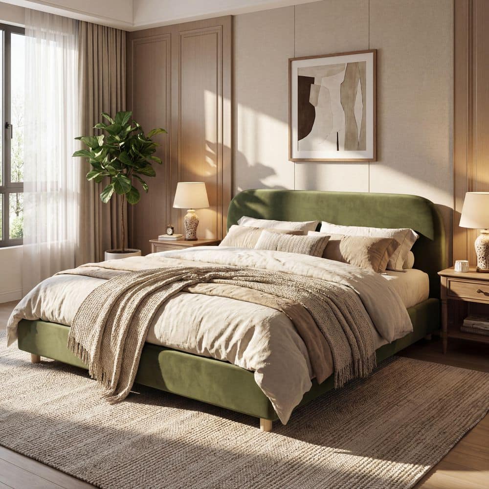 CHRISTOPHER KNIGHT HOME Solara Modern Olive Green Boucle Fabric ...