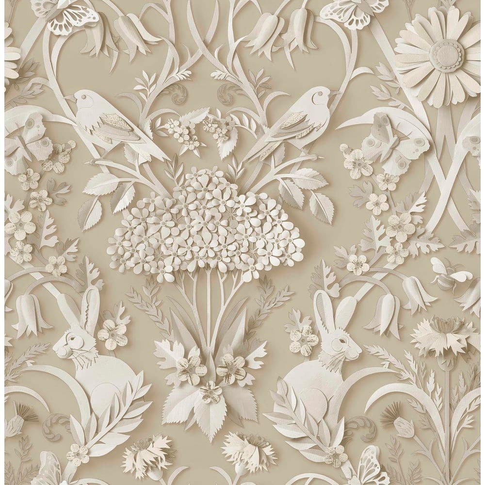Fine Decor Fae Multi-Colored Neutral Woodland Non-Pasted Wallpaper ...