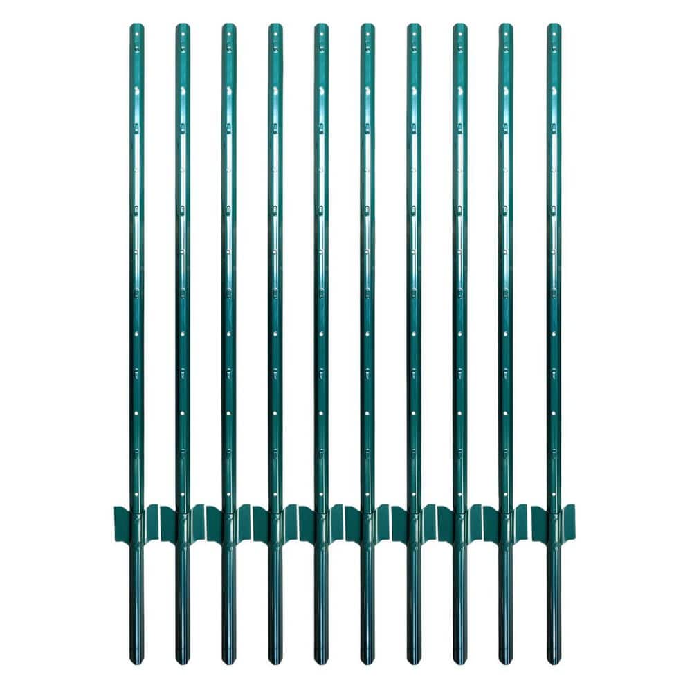Oyezvary 4 ft. U-Channel Steel Fence Posts for Garden Wire Mesh and ...