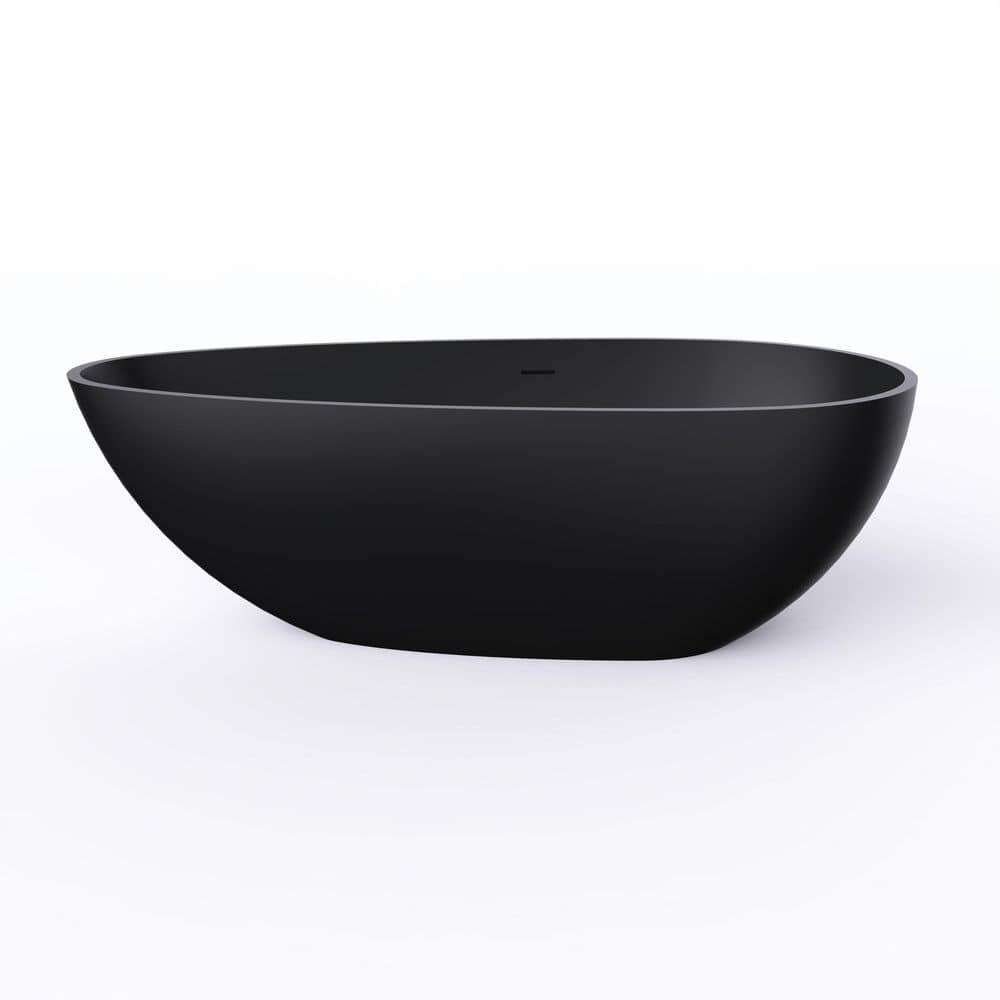 TCYO 67 in. x 34 in. Stone Resin Solid Surface Freestanding Soaking ...