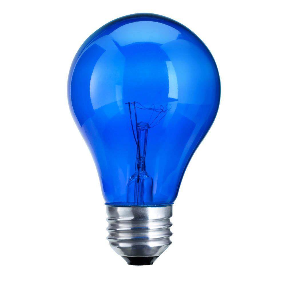 Philips Autism Speaks 25-Watt Incandescent A19 Transparent Blue Light ...