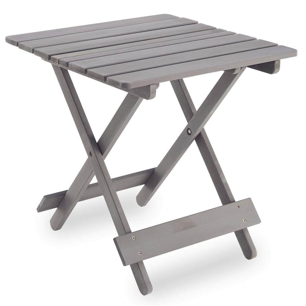 Tunearary 19.69 in. x 19.29 in. x 19.69 in. Gray Wood Adirondack ...