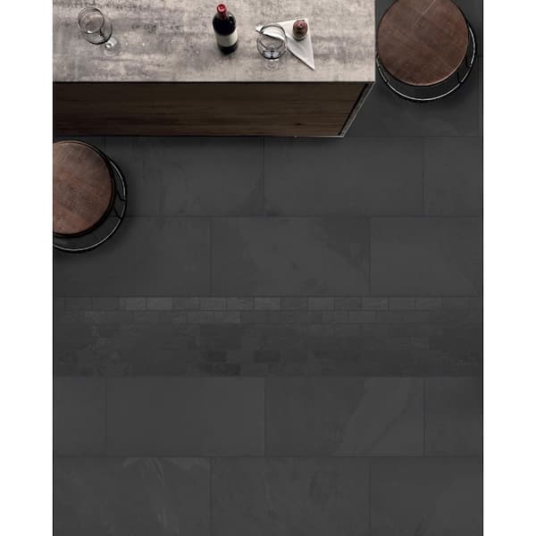 Black Slate Tile Home Depot