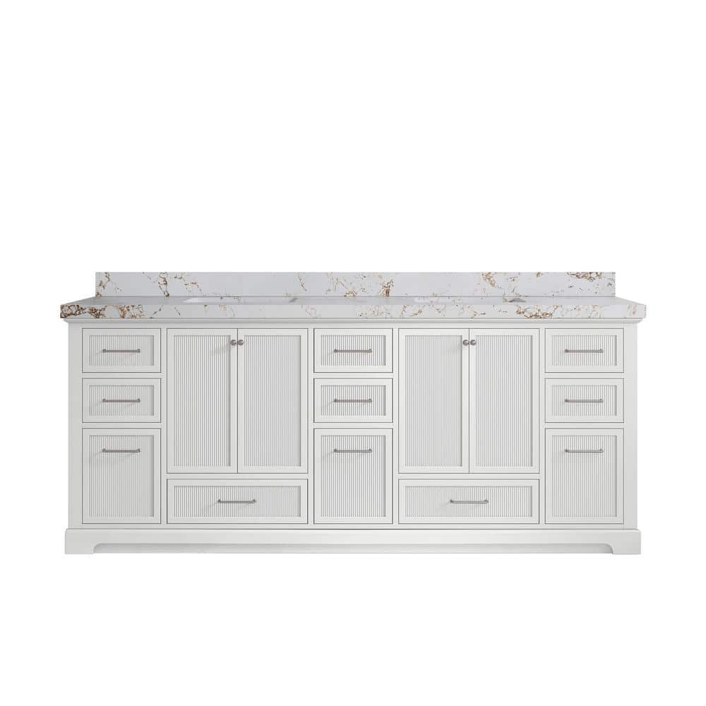 Willow Collections Alys 84 in. W x 22 in. D x 36 in. H Double Sink Bath ...