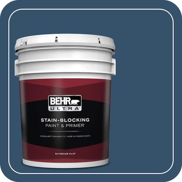 BEHR ULTRA 5 gal. #MQ5-58 Velvet Rope Flat Exterior Paint & Primer ...