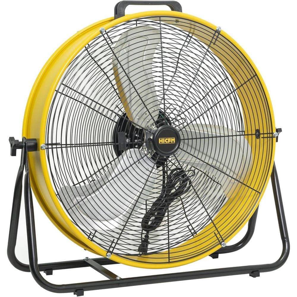 WOCK HICFM 24 in. Yellow 8300 CFM High Velocity Industrial Drum Fan, 3 ...