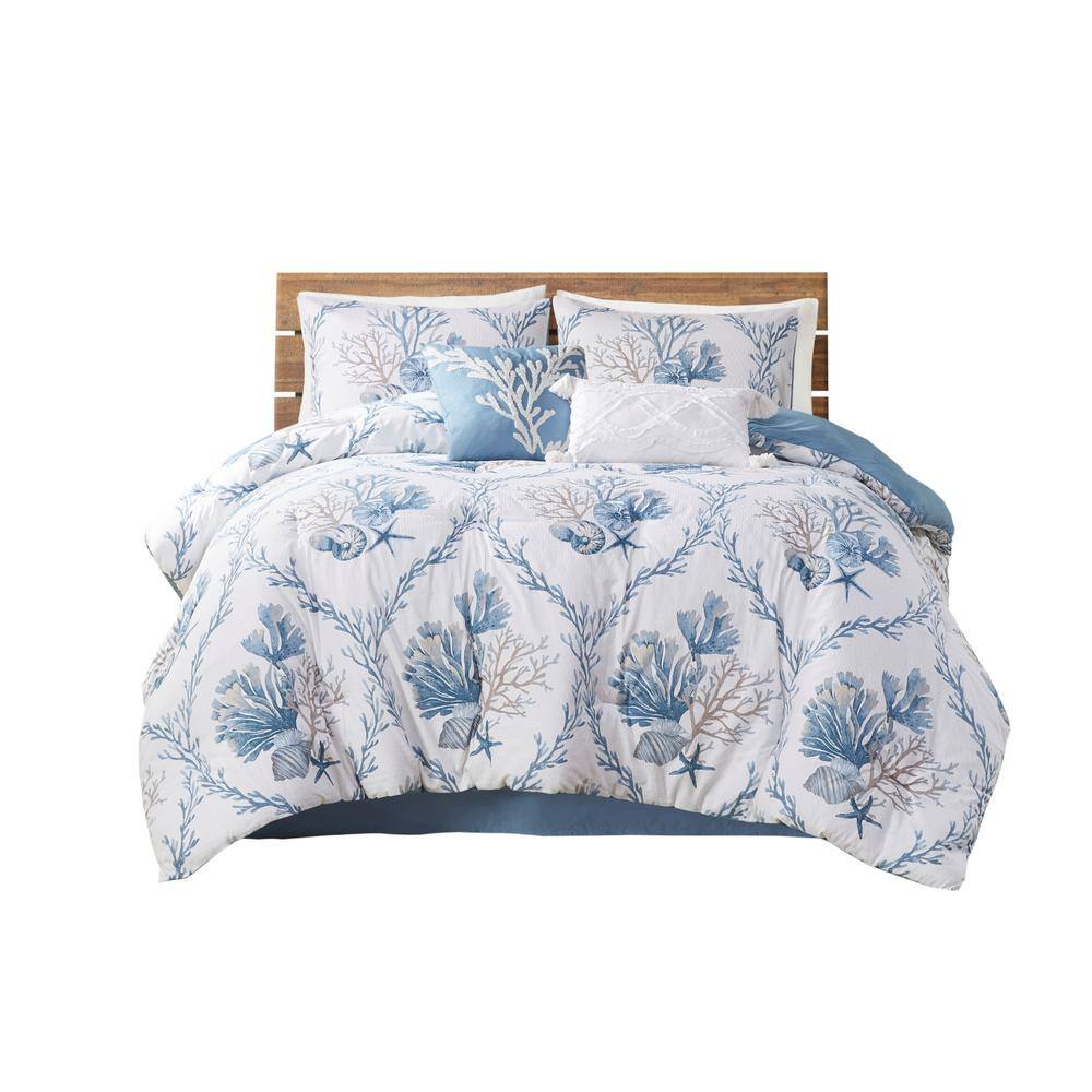HARBOR HOUSE Pismo Beach 6-Piece Blue/White Cotton California King ...
