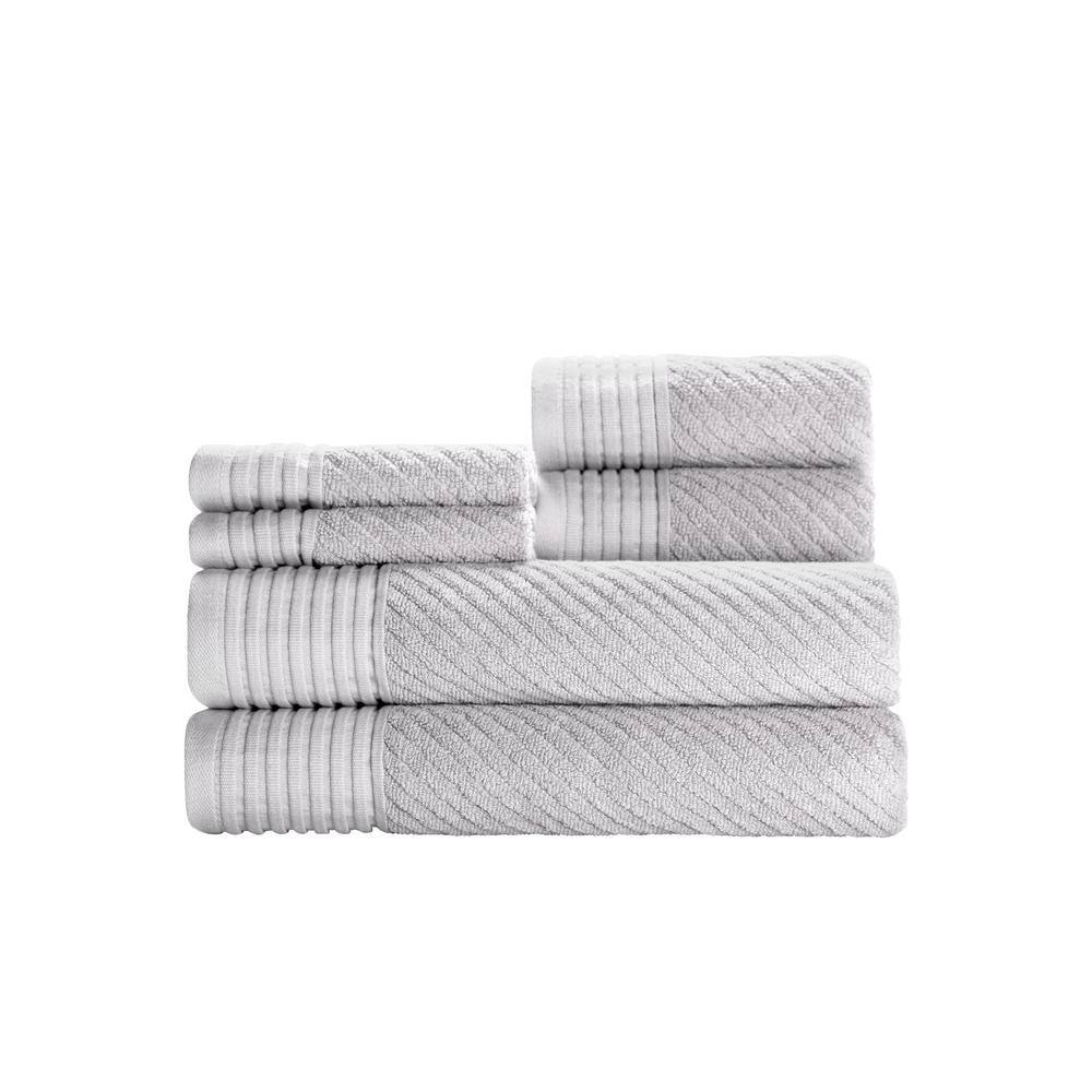 Caro Home Beacon 6-Piece Silver Towel Set 6SOS1124T4200 - The Home Depot