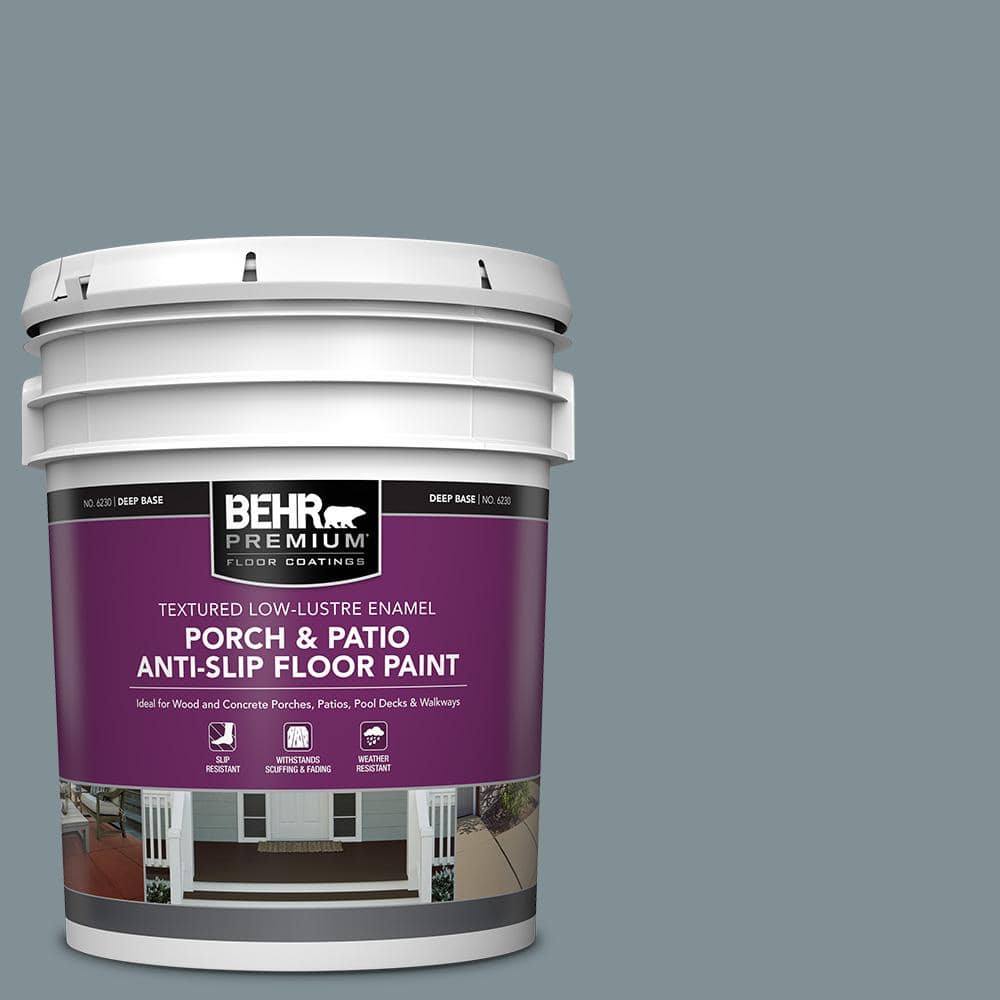 BEHR PREMIUM 5 gal. #740F-4 Dark Storm Cloud Textured Low-Lustre Enamel ...