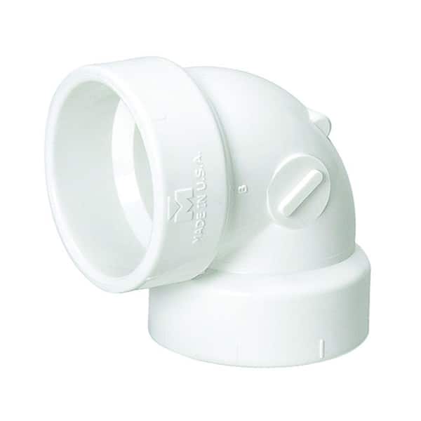 Mueller Industries 3 in. x 3 in. PVC DWV 90-Degree Hub x Hub Elbow ...
