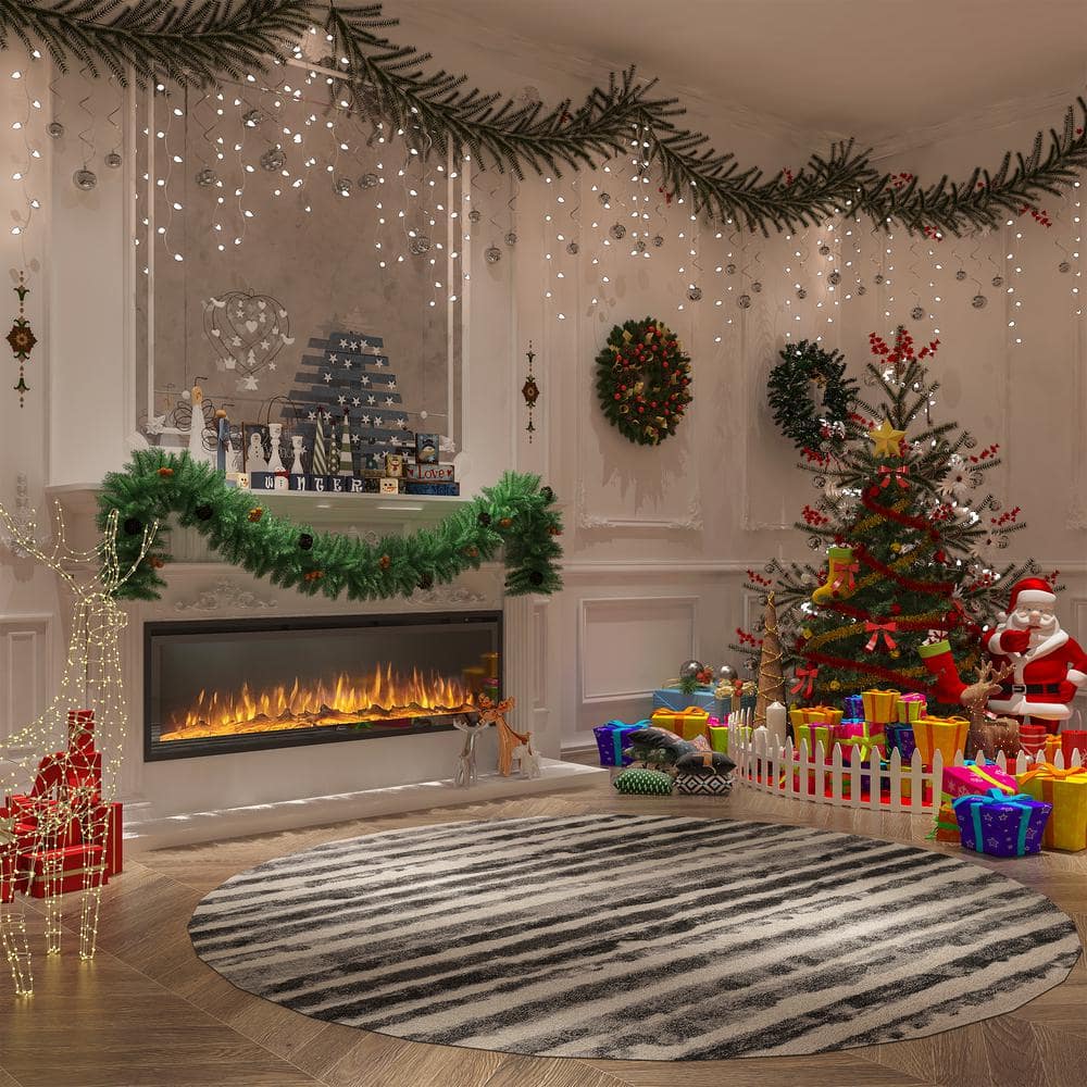 Clihome 60 in. Wall Mount Electric Fireplace Inserts with Automatic ...