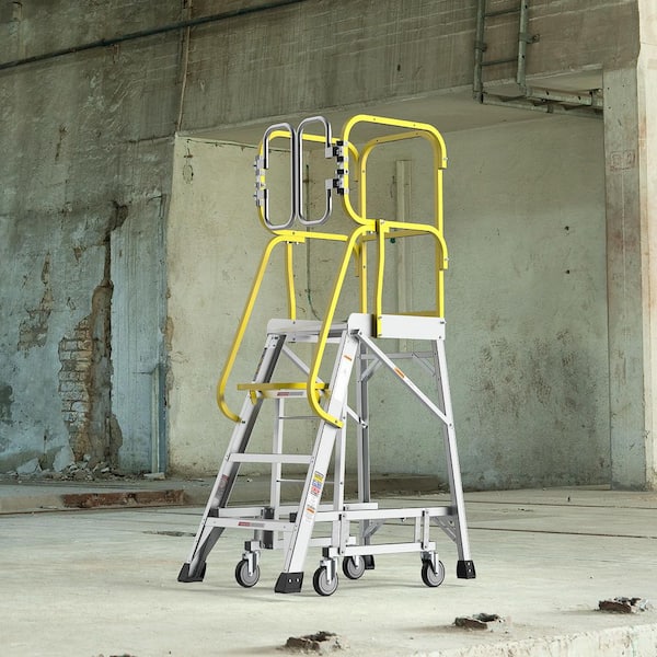 Rolling Aluminum Platform Step Ladder