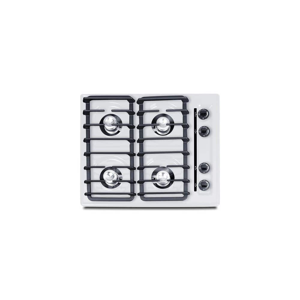 Summit Appliance 24 in. Wide Gas Cooktop in White with 4 Burners ...