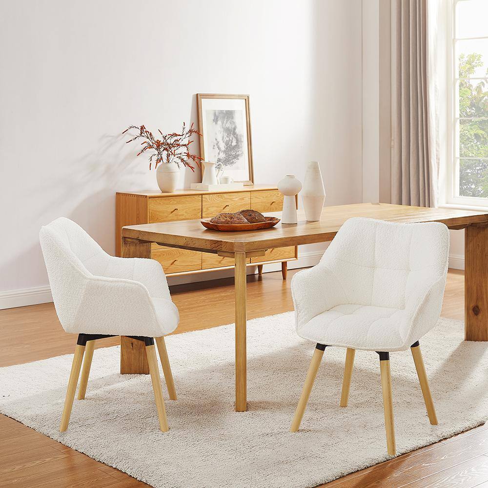 Art Leon Kacy Off White Fabric Swivel Accent Arm Chair (Set of 2) CC037 ...