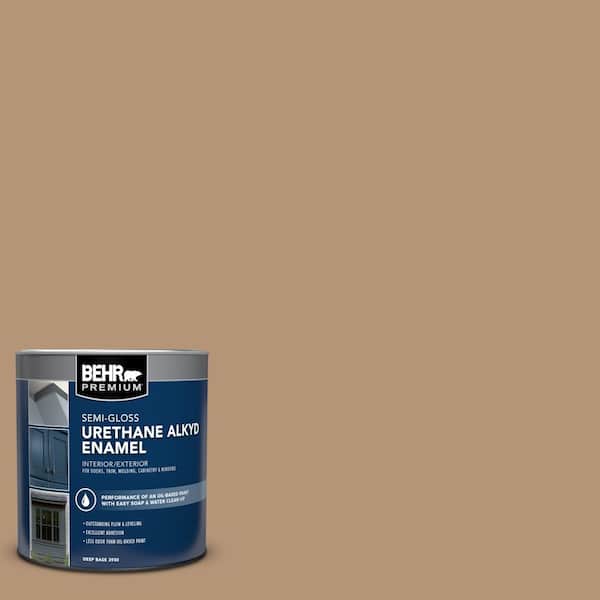 BEHR PREMIUM 1 qt. #280F-4 Burnt Almond Semi-Gloss Enamel Urethane ...