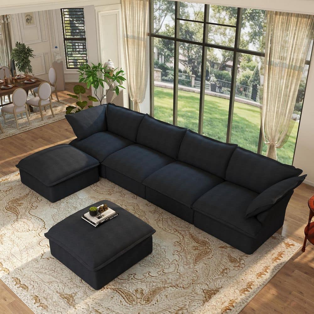 Have a question about Magic Home Large Storage 163 in. Flared Arm Linen Modular Cloud Sofa with ...