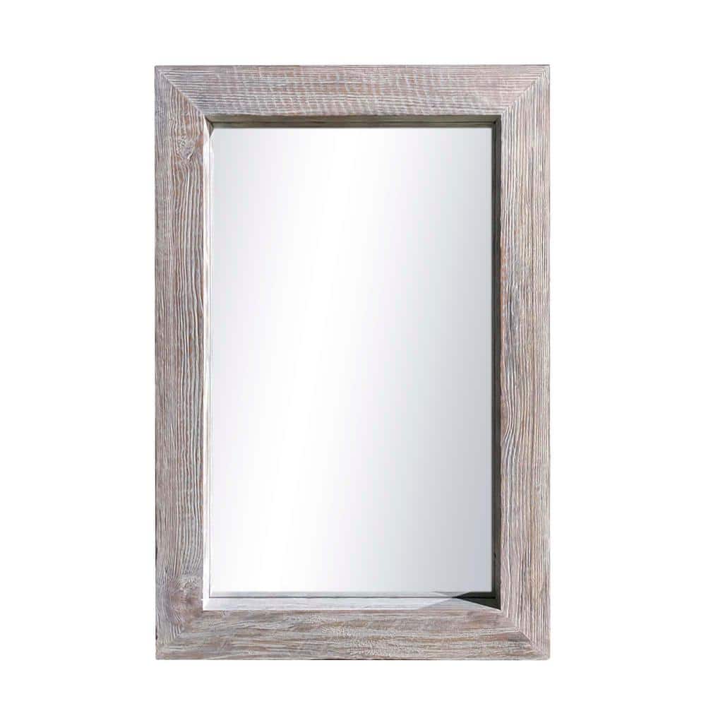 24 in. W x 36 in. H Rectangle Framed White Mirror WQQ-111 - The Home Depot