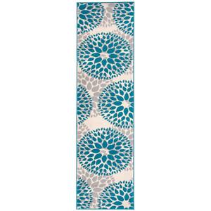 World Rug Gallery Modern Floral Flowers Blue 5 ft. 3 in. x 7 ft. 3 in ...