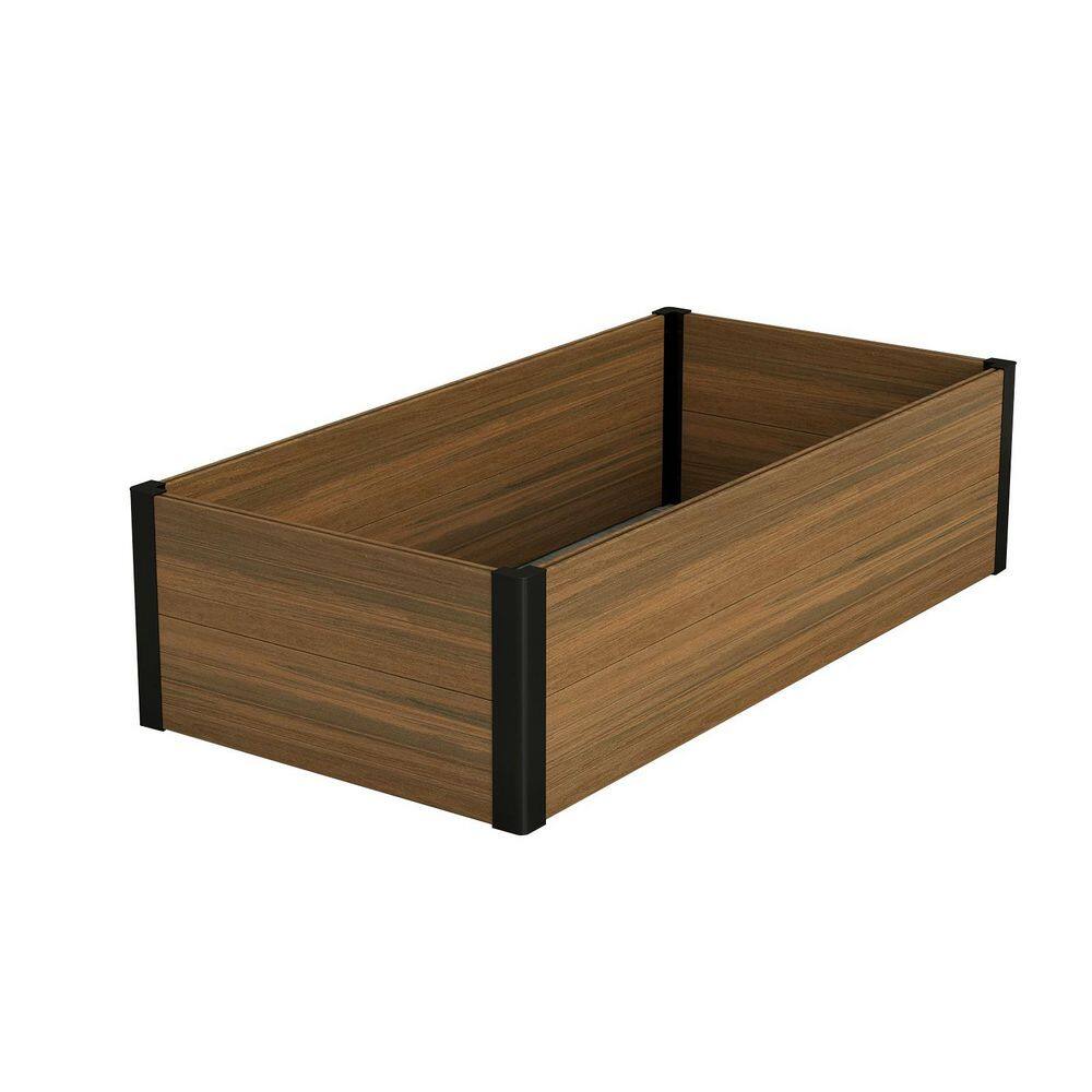 mondaria 4 ft. x 2 ft. Brown Composite Lumber Raised Garden Bed-10-Year ...