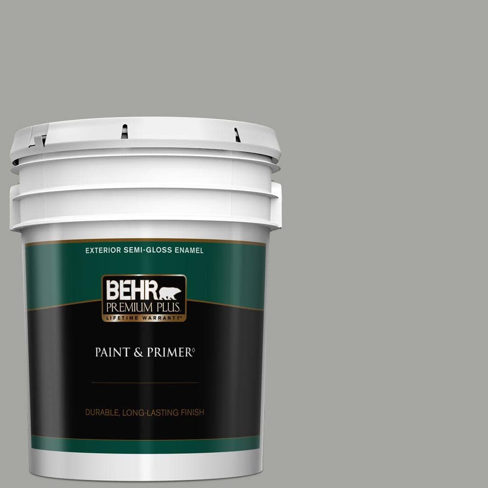 BEHR PREMIUM PLUS 5 gal. #PPU24-18 Great Graphite Semi-Gloss Enamel ...