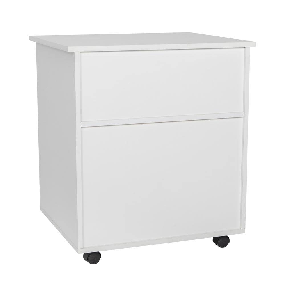 Karl home White Office File Cabinet with Wheels 941228128667 - The Home ...