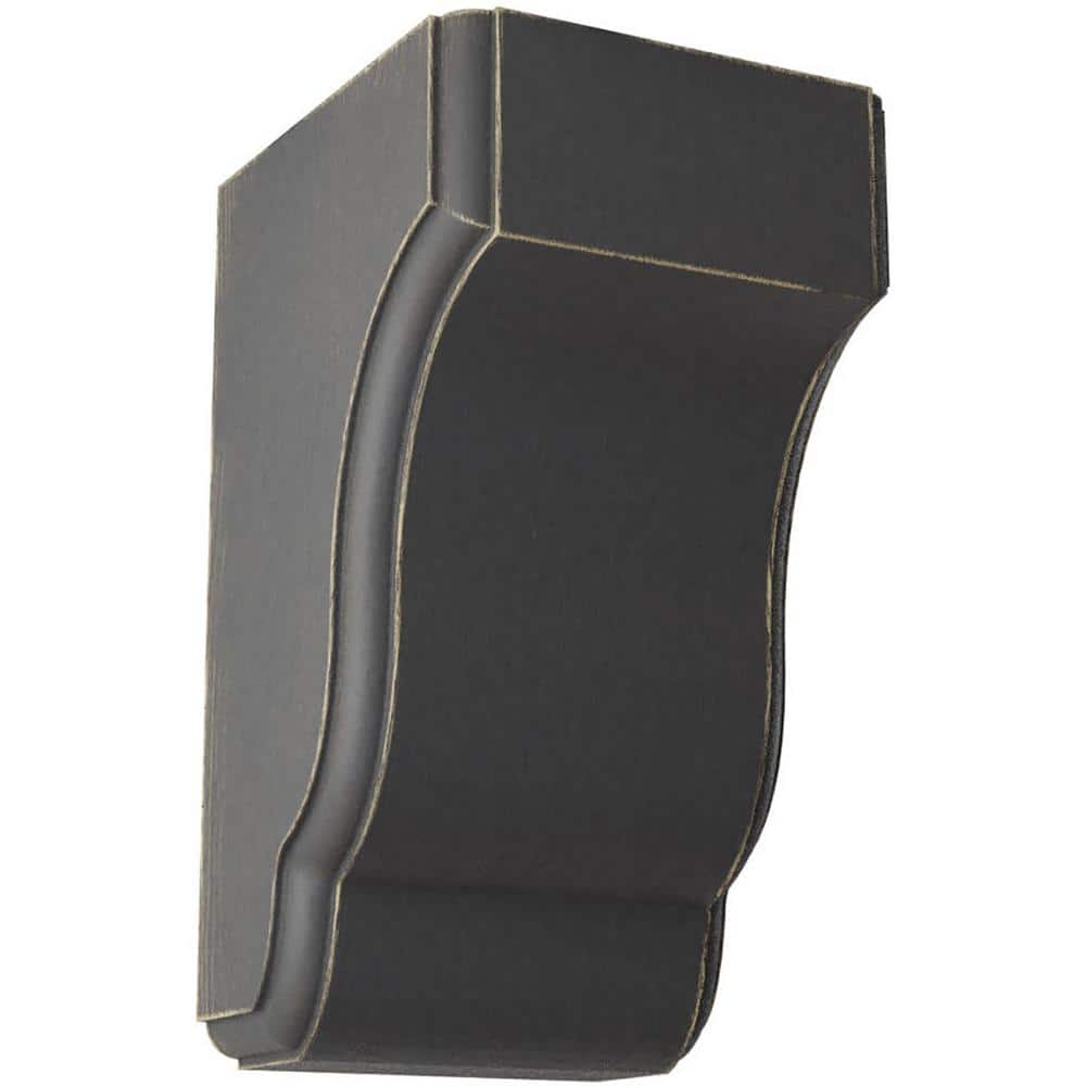 Ekena Millwork 3-1/2 in. x 6-1/2 in. x 4 in. Black Capistrano Mission ...