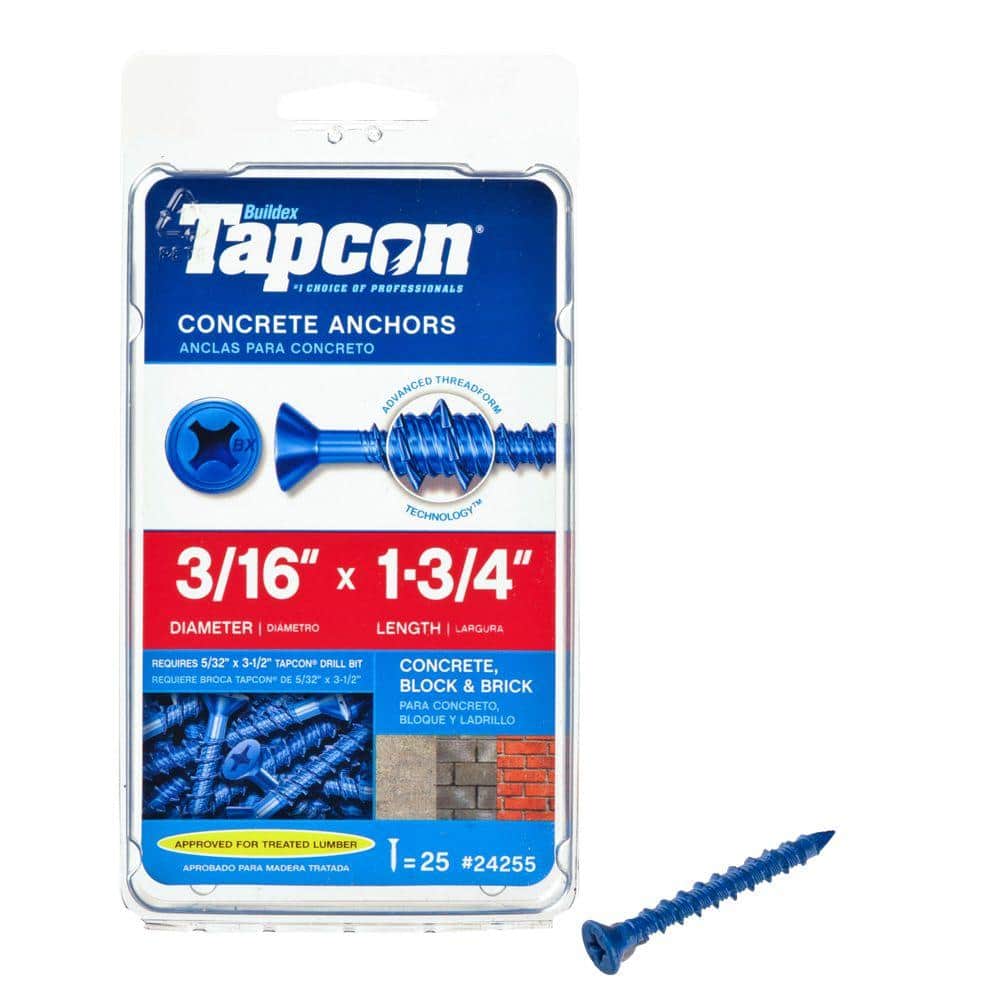 Reviews for Tapcon 3/16 in. x 1-3/4 in. Phillips-Flat-Head Concrete ...