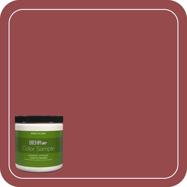 BEHR PREMIUM PLUS 8 oz. #M140-6 Circus Red Semi-Gloss Interior/Exterior ...