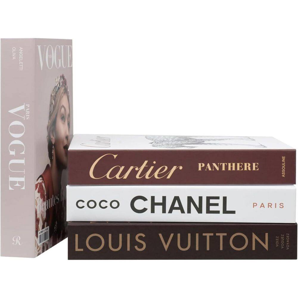 Luxe Decoration Faux Cardboard Books Home Decor, set of 4 YYMVF8K - The ...