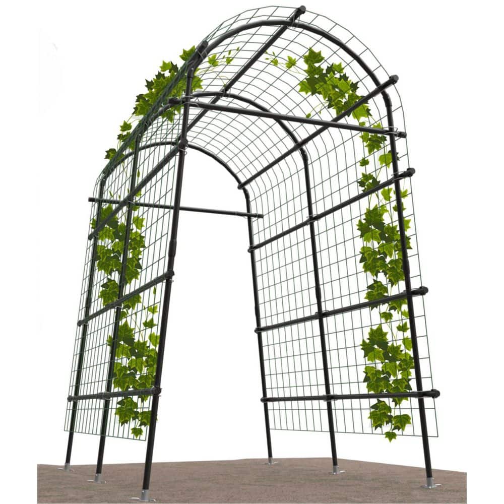 7 ft. Extra Tall Polyethylene-Coated Stainless Steel Garden Arch ...